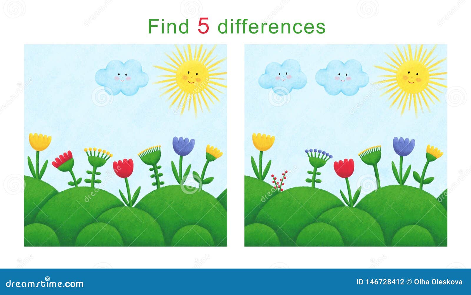 Find five differences stock illustration. Illustration of preschool ...