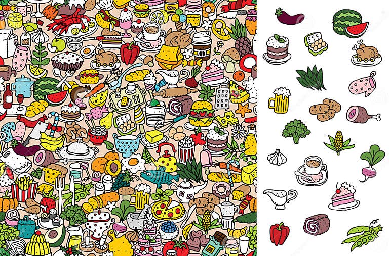 Find Food, Visual Game. Solution in Hidden Layer! Stock Vector ...