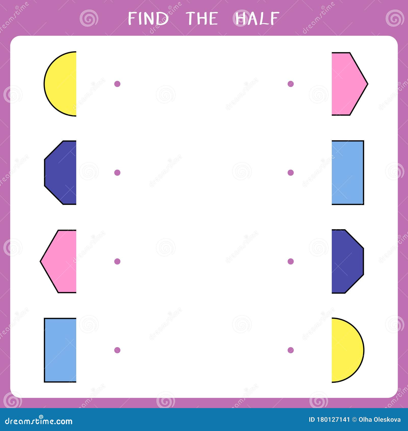 Find the half for object stock vector. Illustration of geometric ...