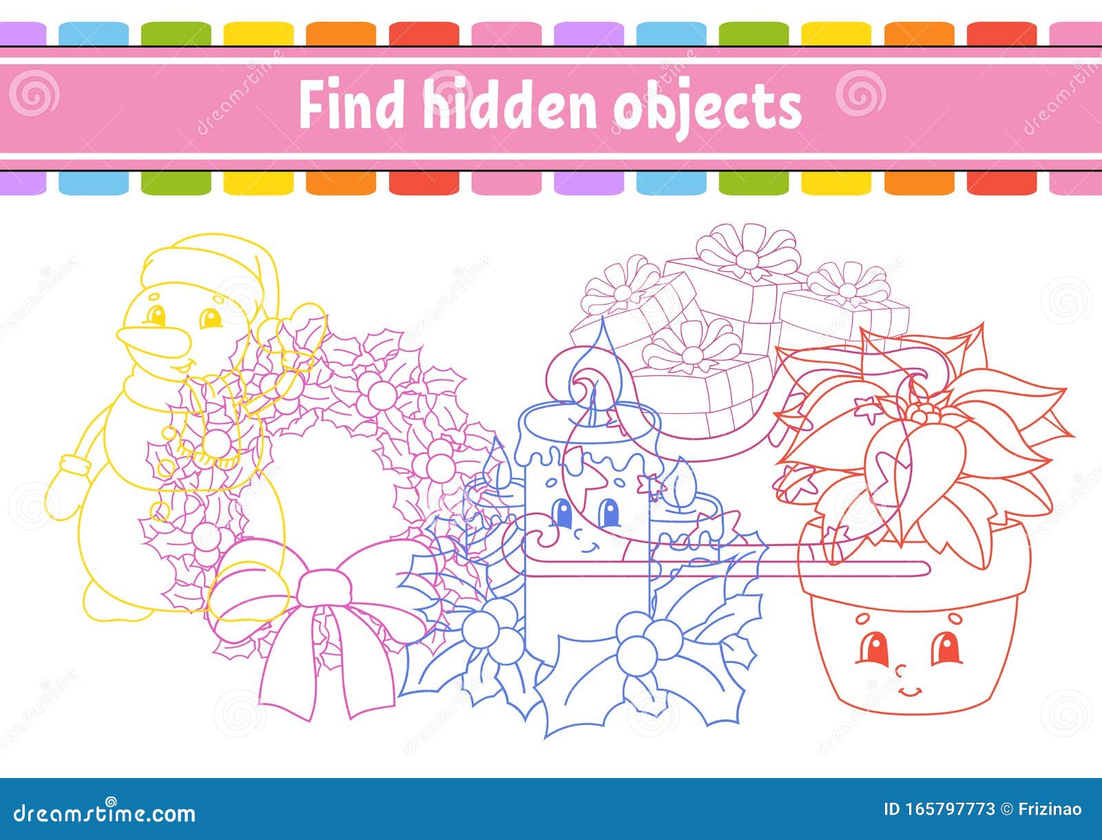 Find Hidden Object. Education Developing Worksheet. Activity Page With ...
