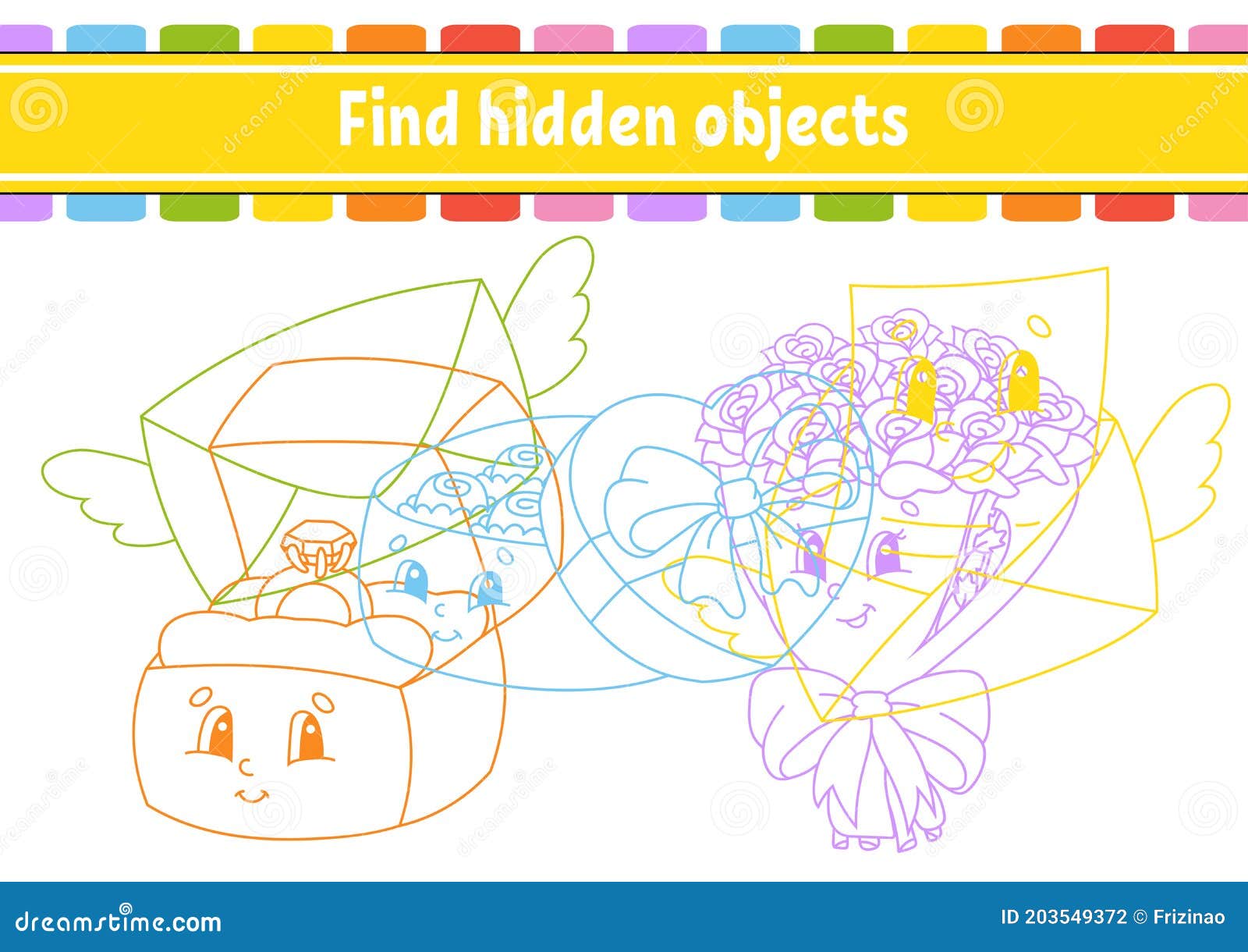 Find Hidden Object. Education Developing Worksheet. Activity Page with ...