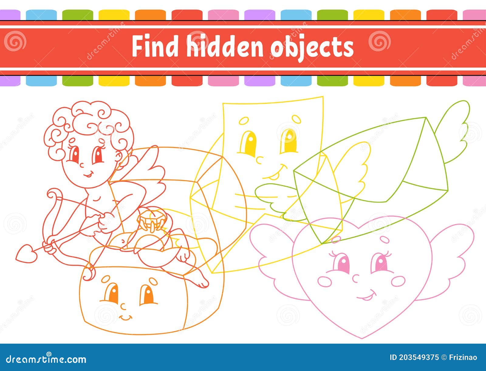 Find Hidden Object. Education Developing Worksheet. Activity Page with ...