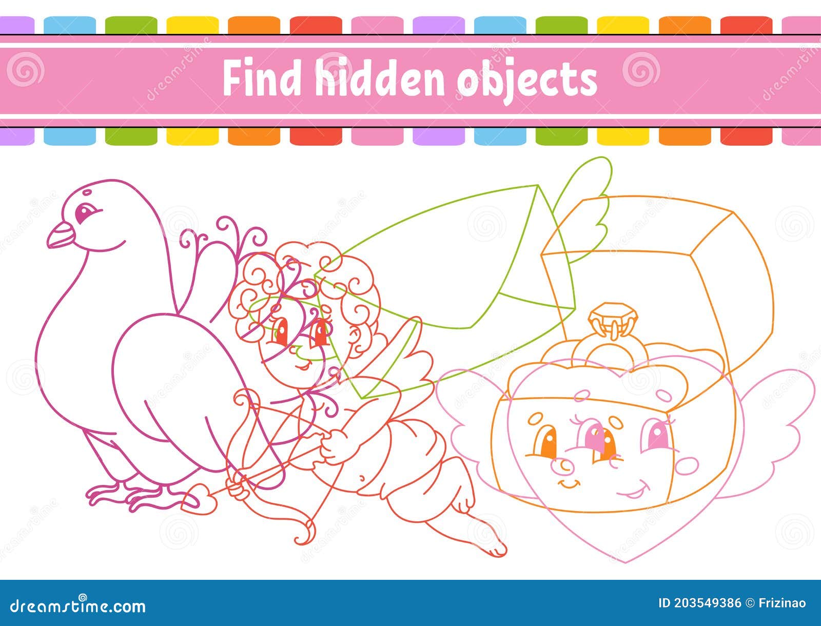 Find Hidden Object. Education Developing Worksheet. Activity Page with ...
