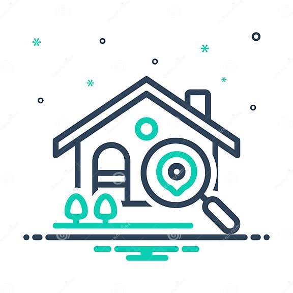 Mix Icon for Find Home, Find and Location Stock Illustration ...