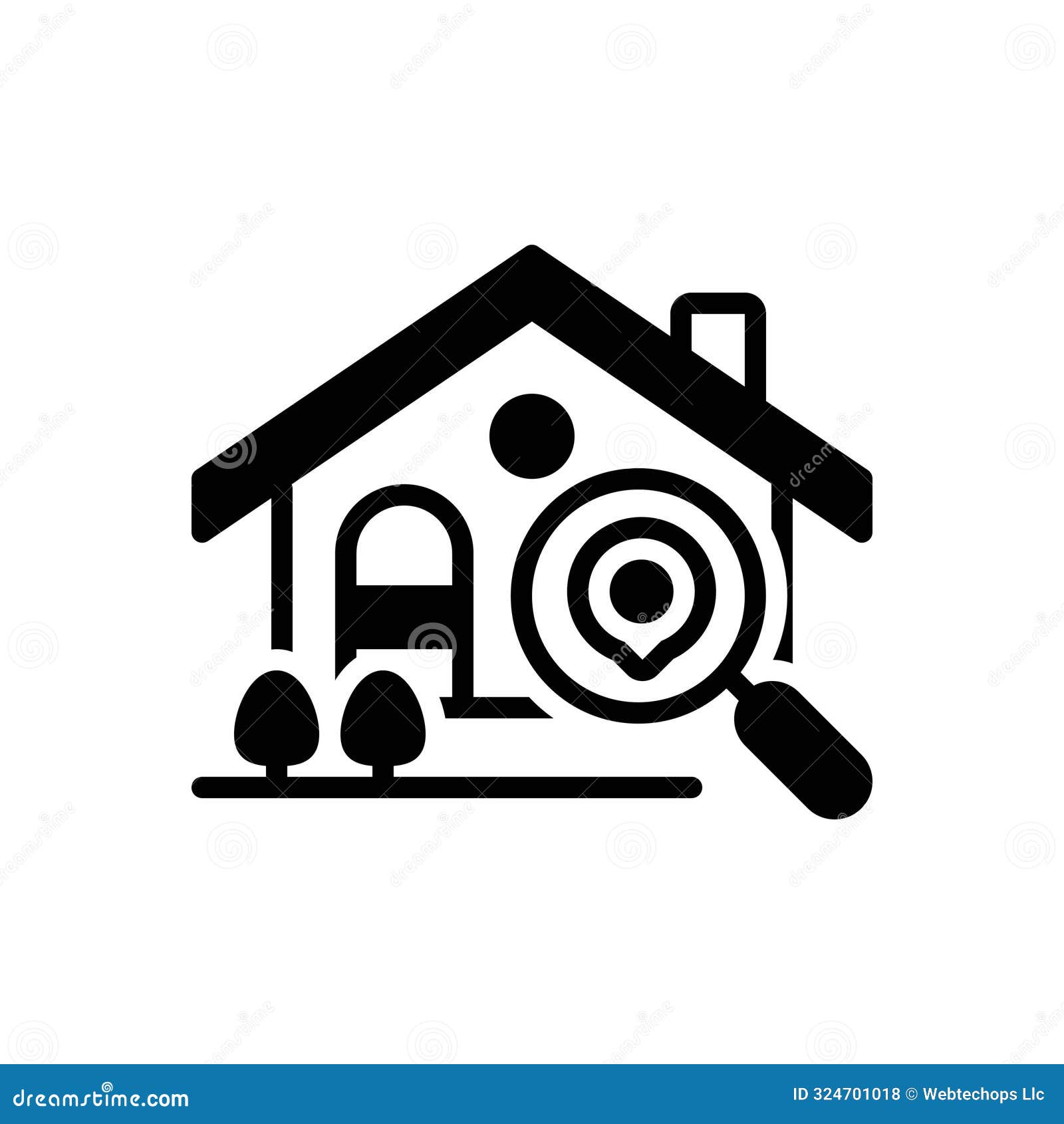 Black Solid Icon for Find Home, Find and Property Stock Illustration ...