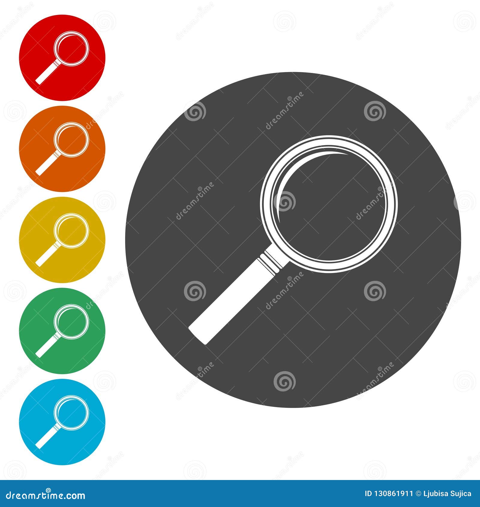 Find icon. Search Icon stock vector. Illustration of color - 130861911