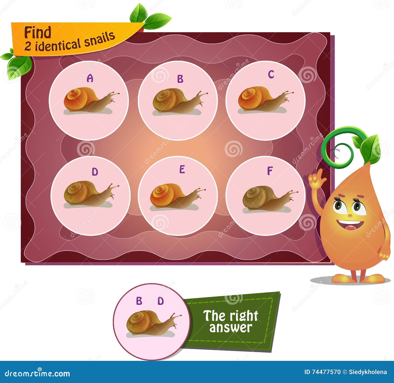 Find 2 identical snails stock illustration. Illustration of attention ...