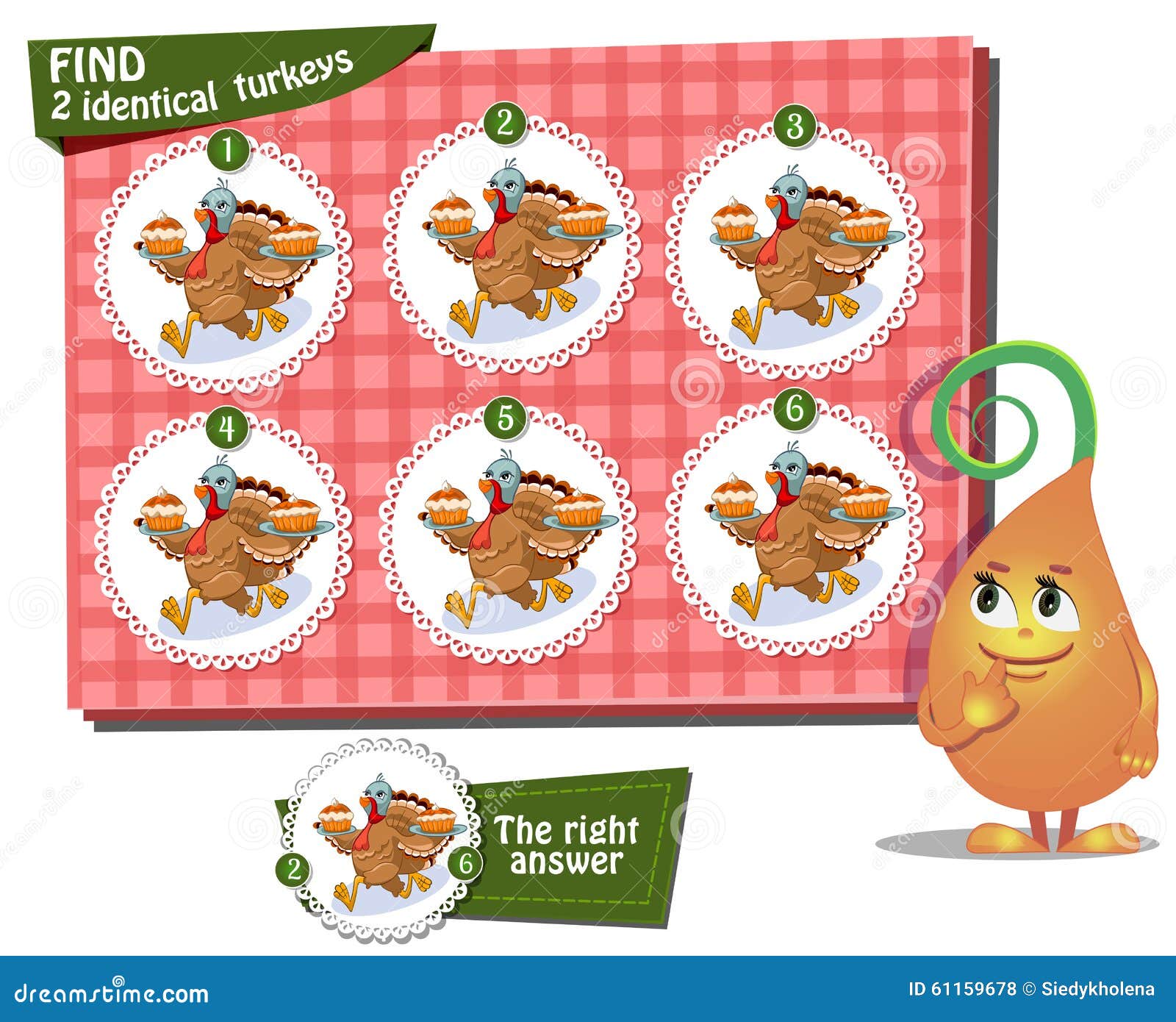 Find 2 identical turkeys stock illustration. Illustration of difference ...