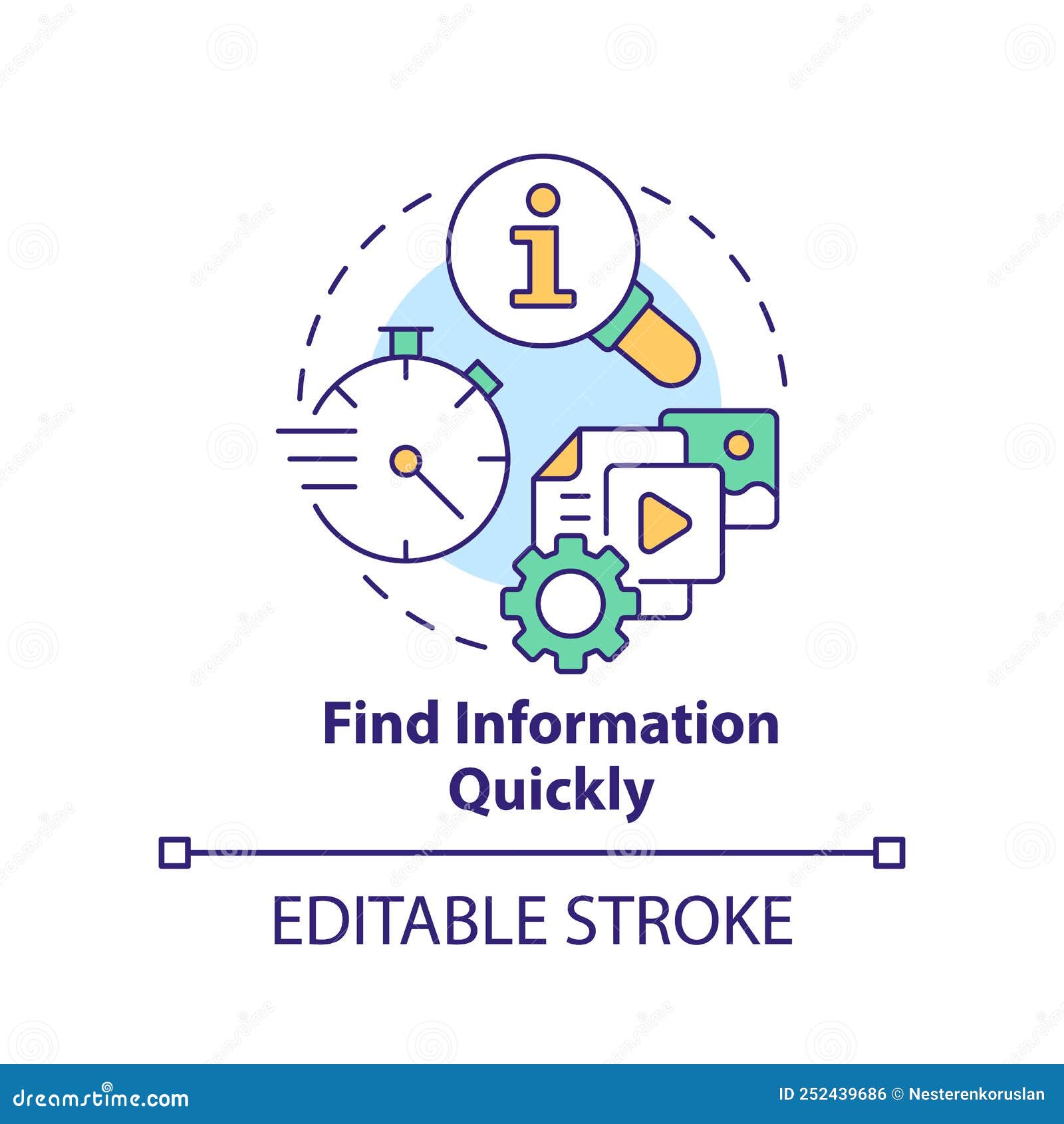 Find Information Quickly Concept Icon Stock Vector - Illustration of ...