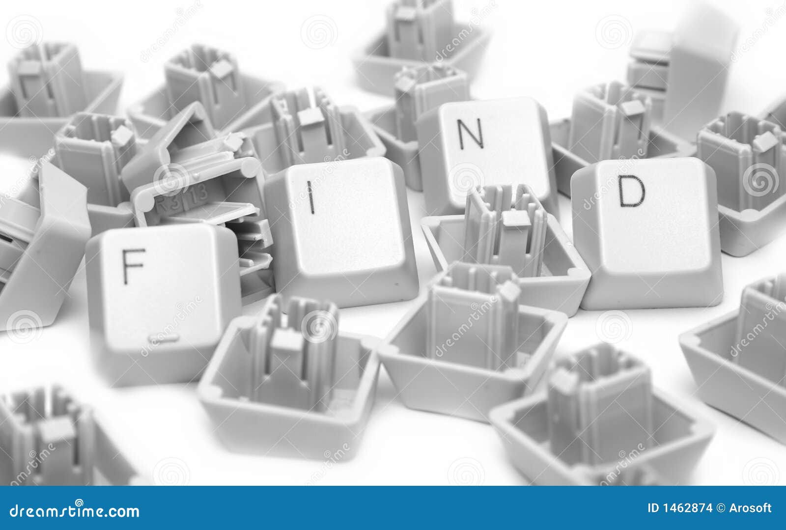 FIND Keyboard, Isolated On White. Great Details Stock Photo - Image of ...