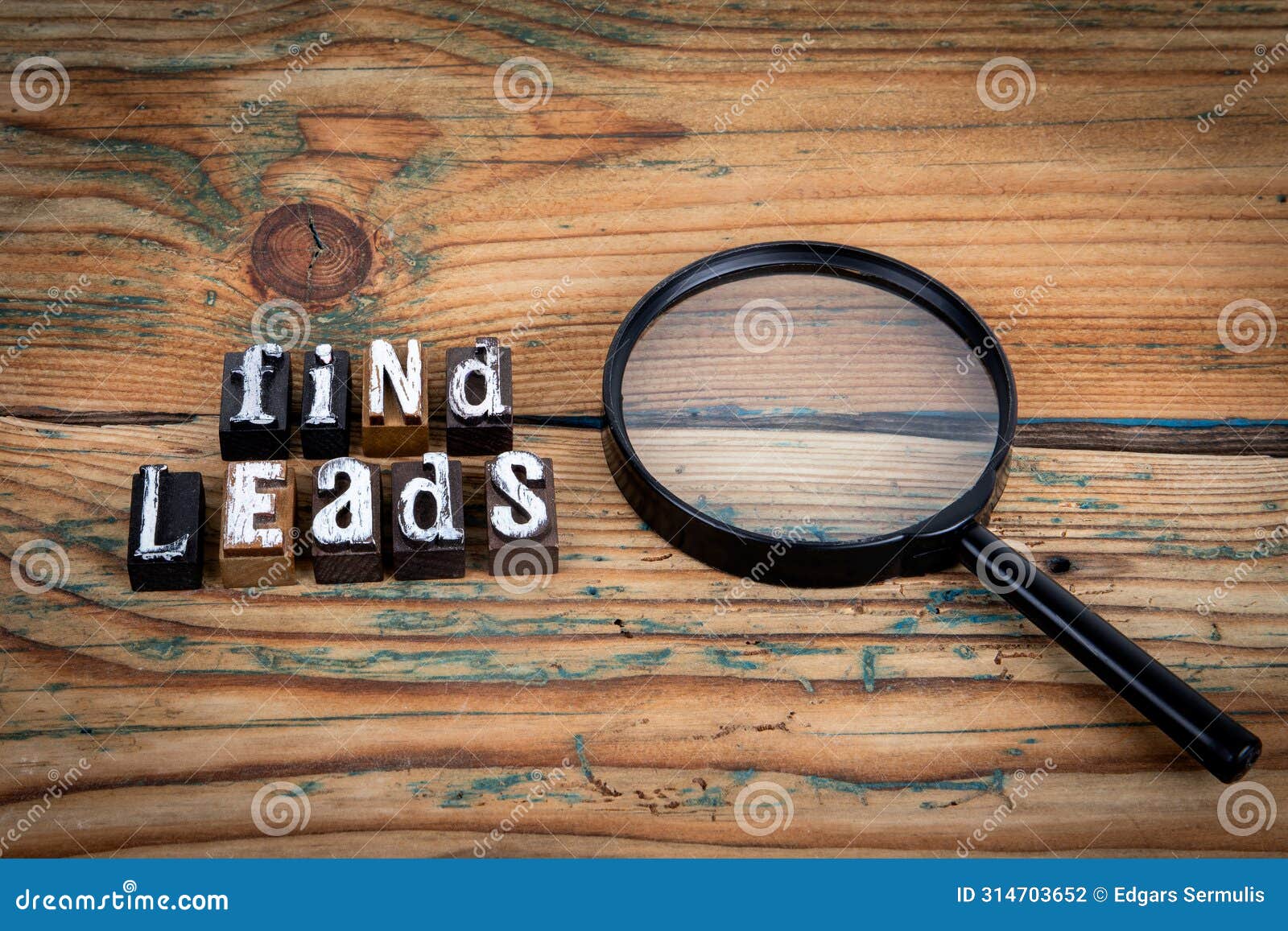 FIND LEADS. Alphabet Letters on Wood Texture Background Stock Photo ...