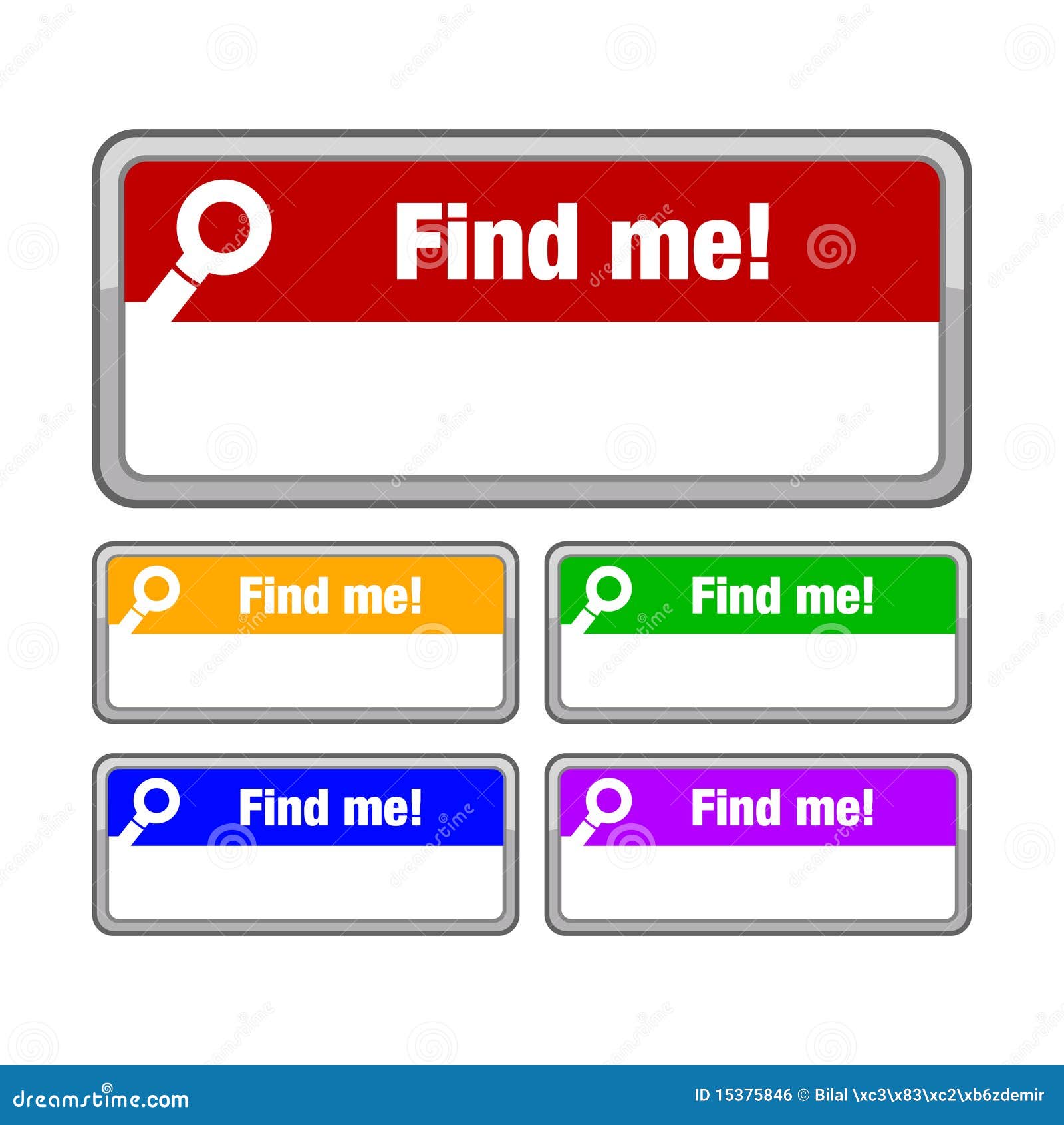 Find me button stock vector. Illustration of magnifying - 15375846