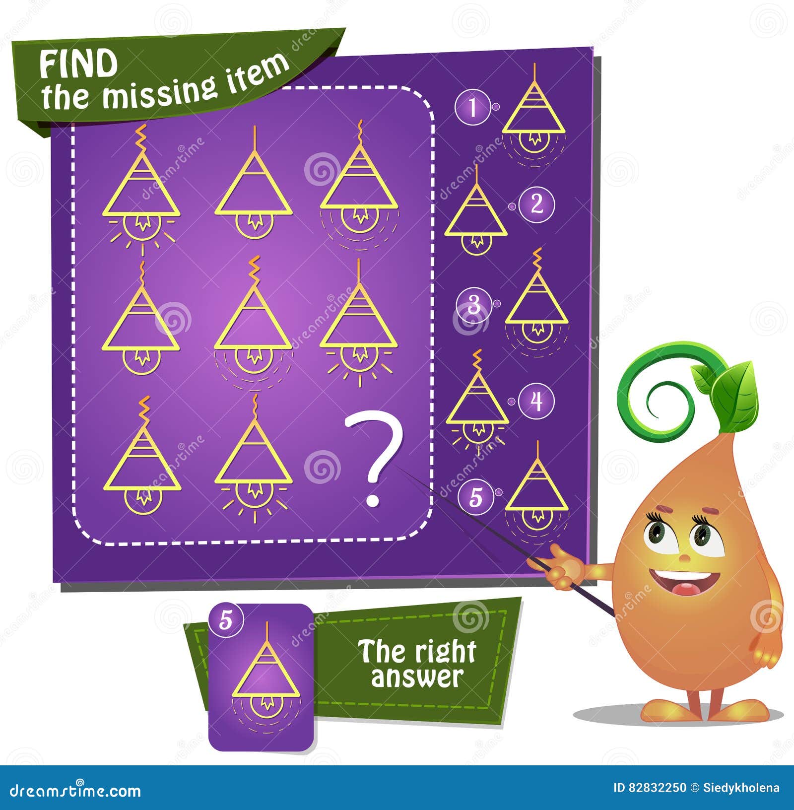 Find the missing item bulb stock illustration. Illustration of ...