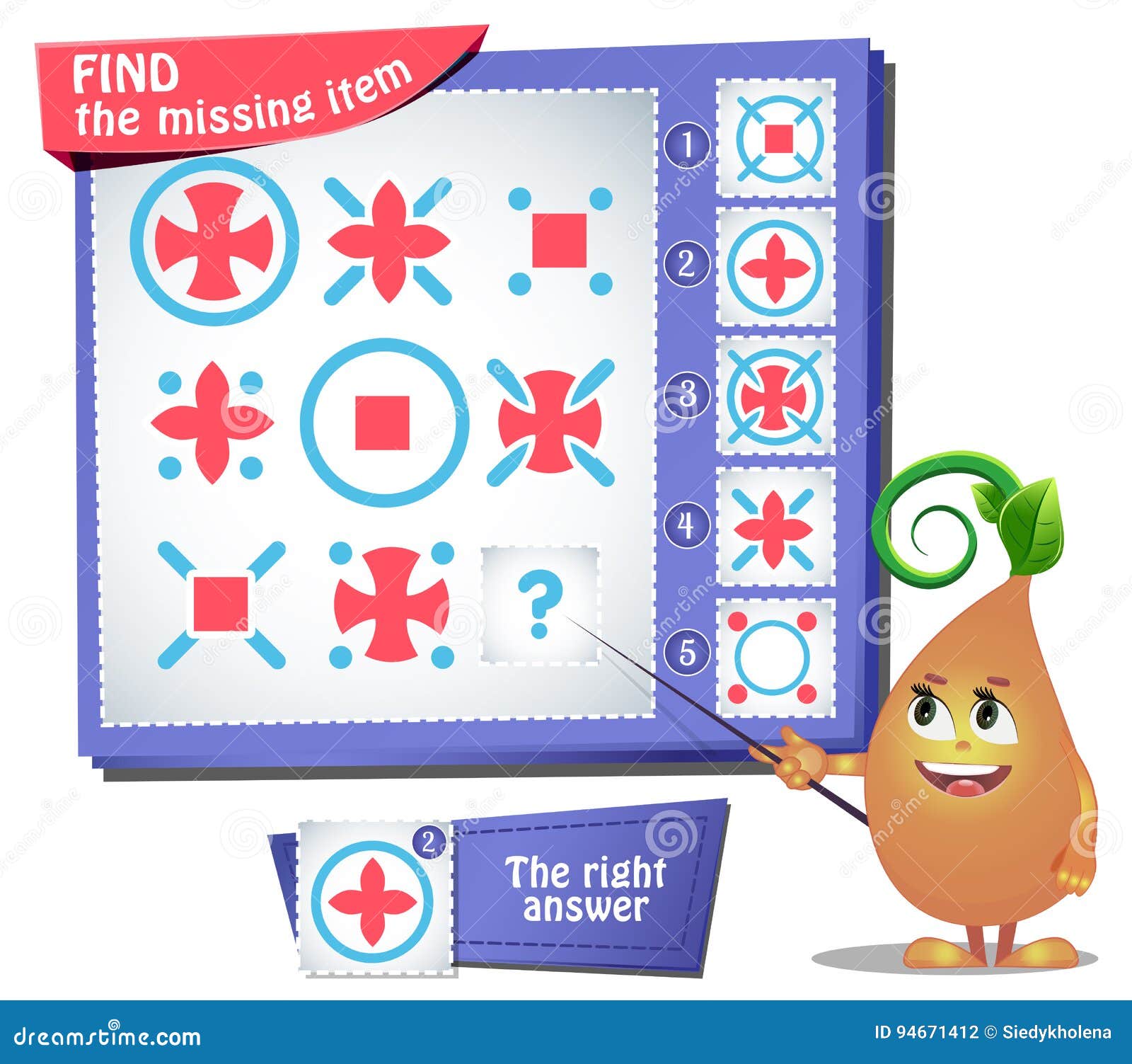 Find the Missing Item Shape Summer Stock Illustration - Illustration of ...