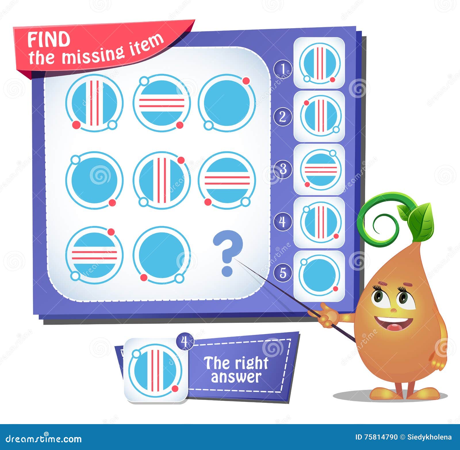 Find the Missing Item Shapes Stock Illustration - Illustration of back ...