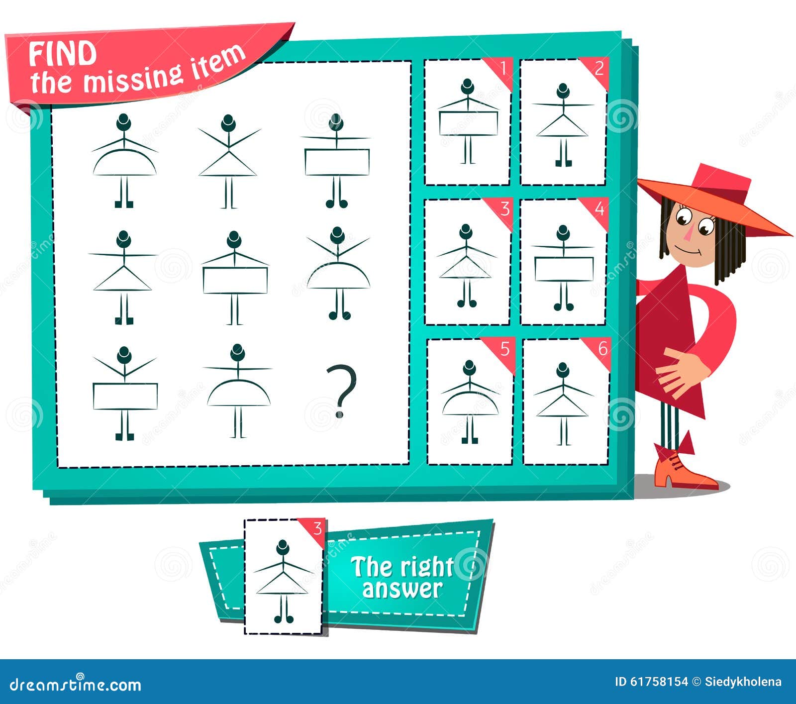 Find the missing item stock illustration. Illustration of game - 61758154