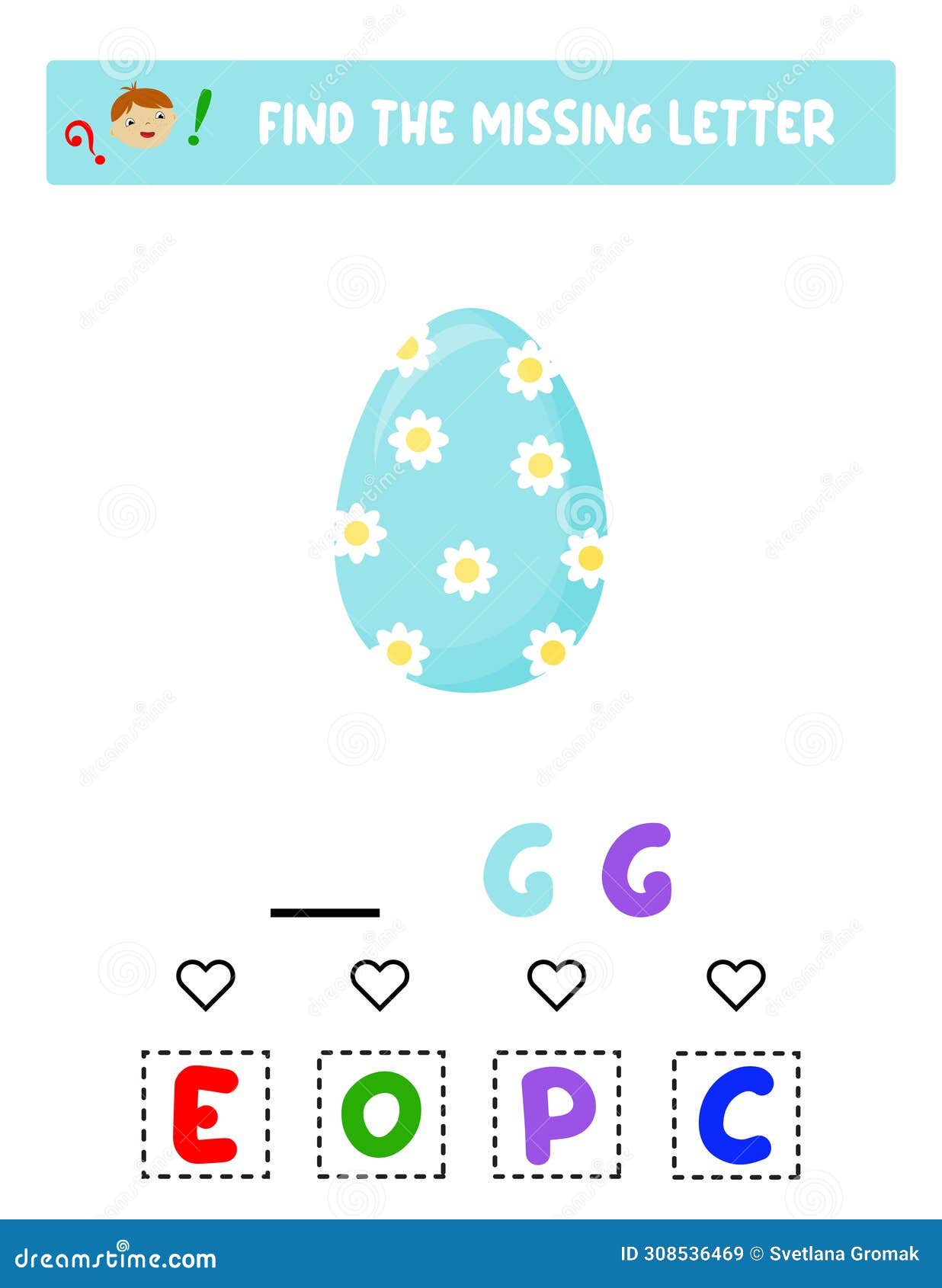 Find the Missing Letter. Easter Eggs Stock Illustration - Illustration ...