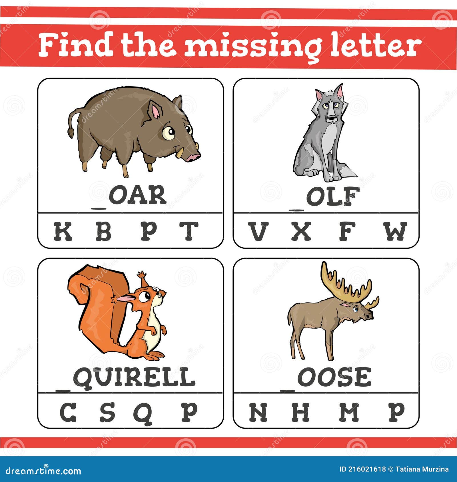 Find The Missing Letter Game For Preschool Children Stock Vector ...