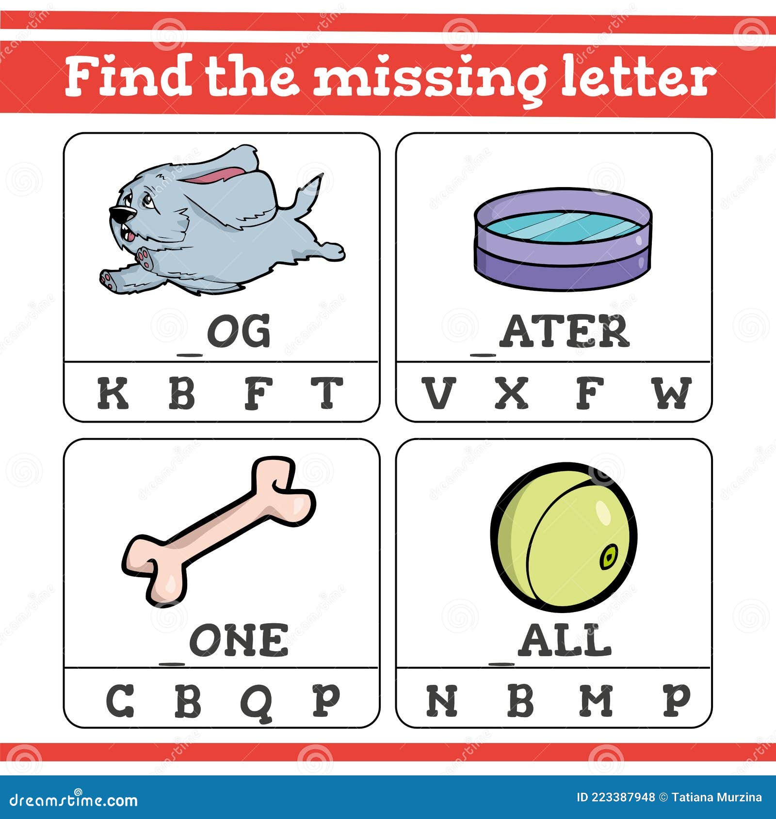 Find the Missing Letter Game for Preschool Children Stock Vector ...