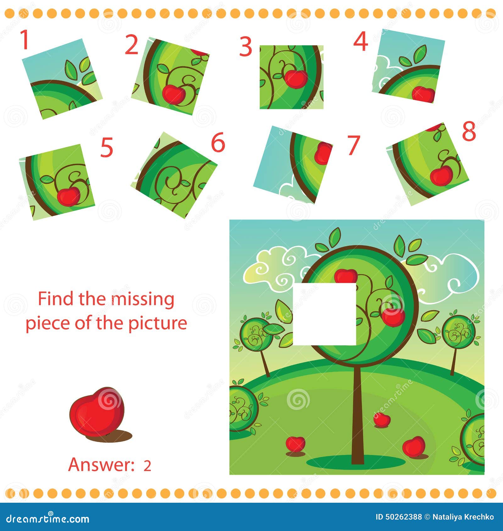Find Missing Piece - Puzzle Game for Children Stock Vector ...