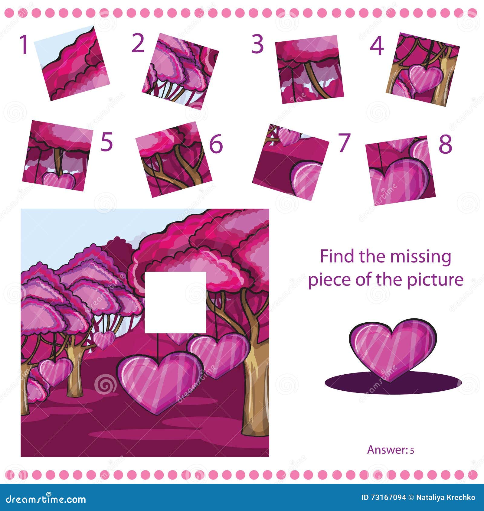 Find Missing Piece - Puzzle Game for Children Stock Vector ...