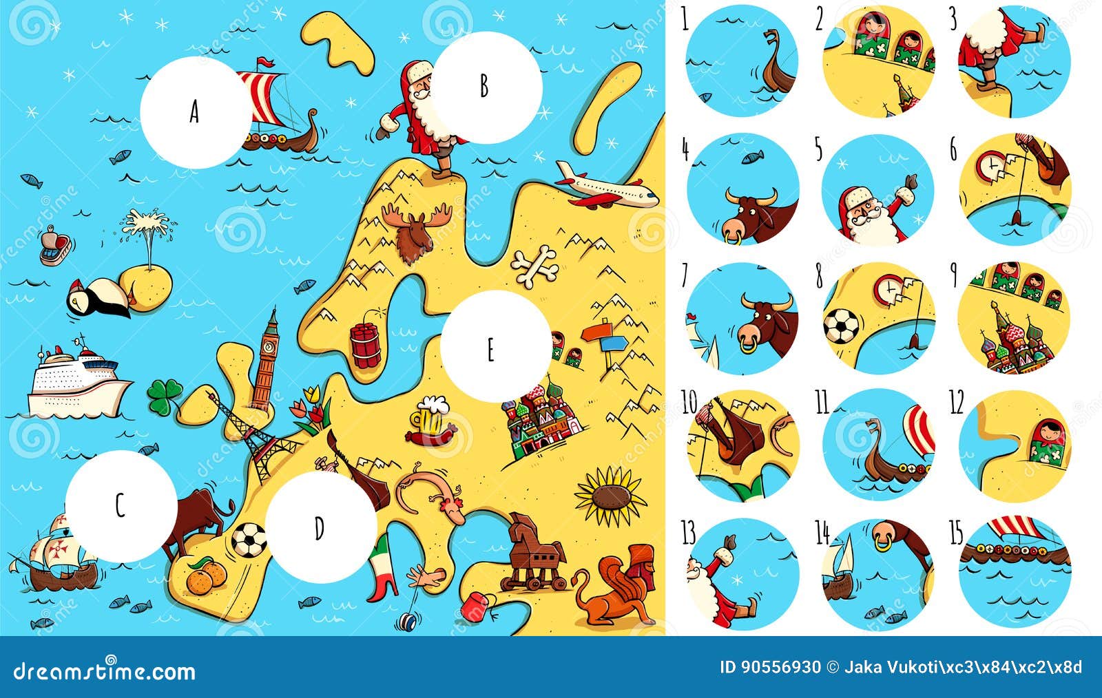 Find Missing Pieces, Solution in Hidden Layer Stock Vector ...