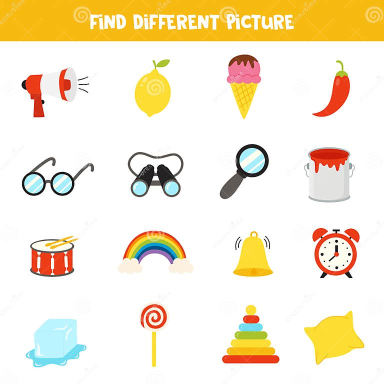 Find Different Object in Each Row. Logical Game for Preschool Kids. 5 ...