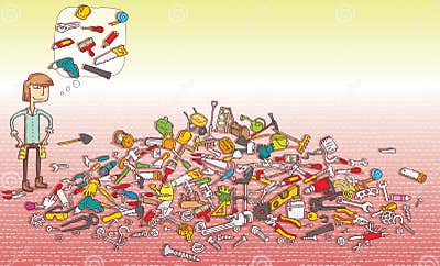 Find Objects Visual Game. Solution in Hidden Layer! Stock Illustration ...