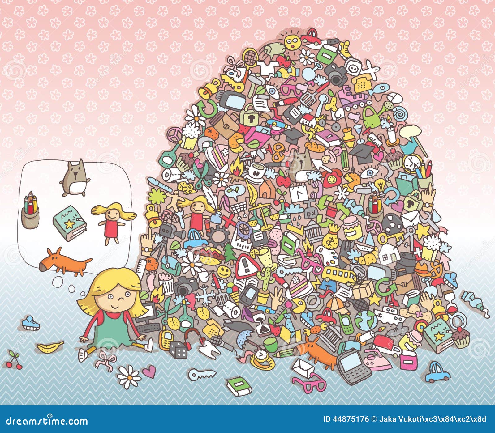 Find Objects Visual Game Solution In Hidden Layer Stock Vector Illustration Of Puzzle Pile