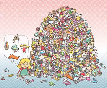 Find Objects Visual Game. Solution in Hidden Layer! Stock Vector ...