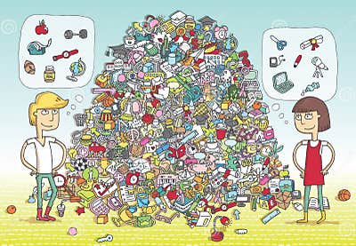 Find Objects Visual Game. Solution in Hidden Layer! Stock Vector ...