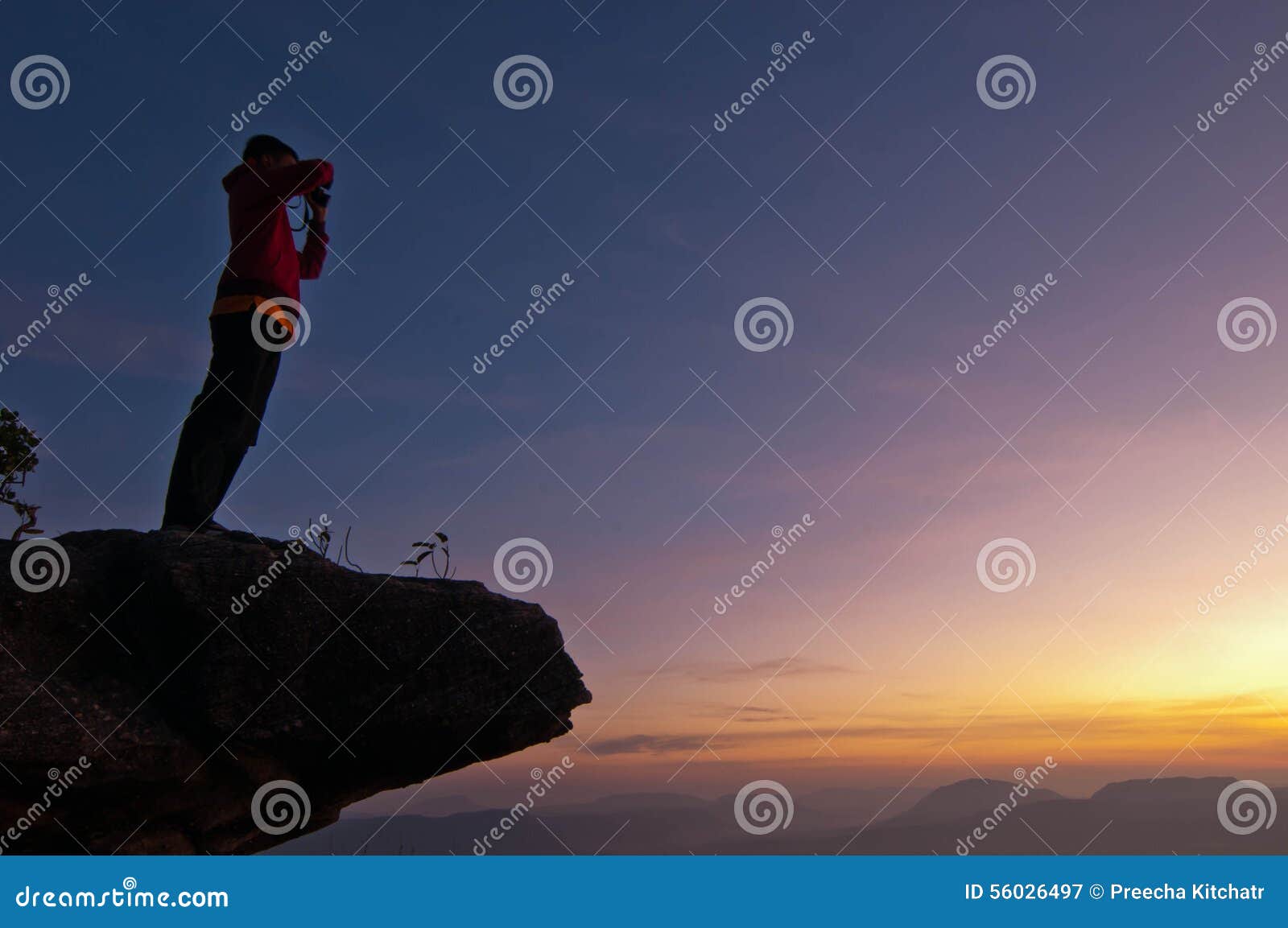 Find out on the cliff stock image. Image of telescope - 56026497