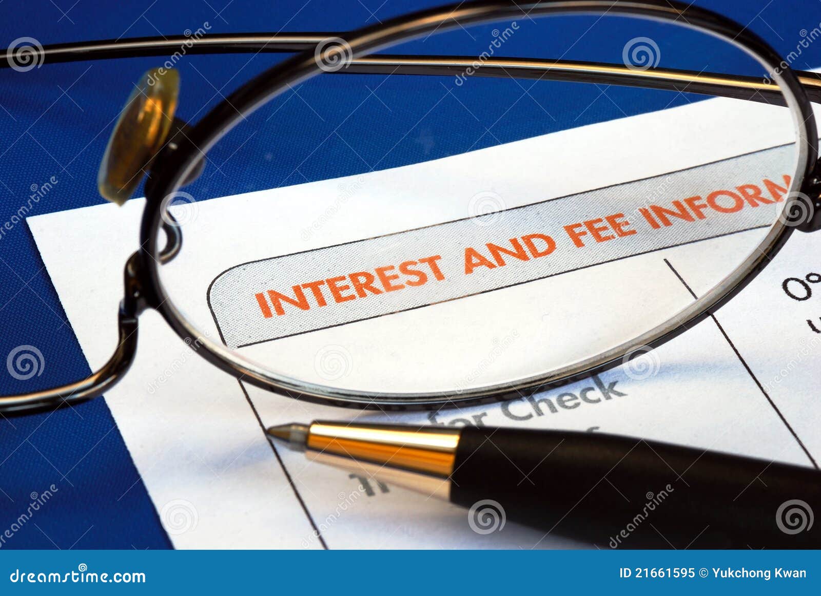 Find Out the Interest and Fee Information Stock Image - Image of ...