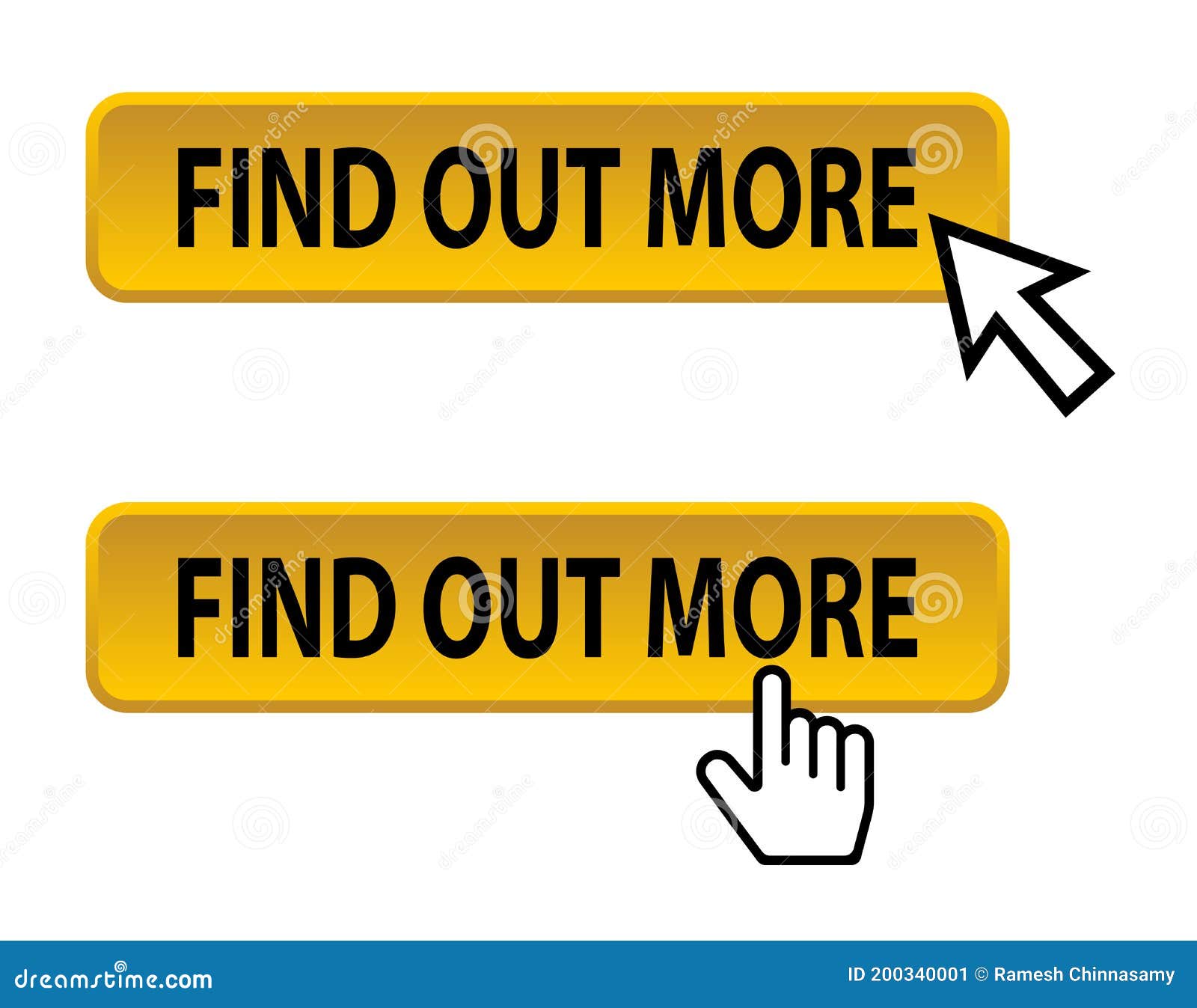 Find out more button stock vector. Illustration of hand - 200340001
