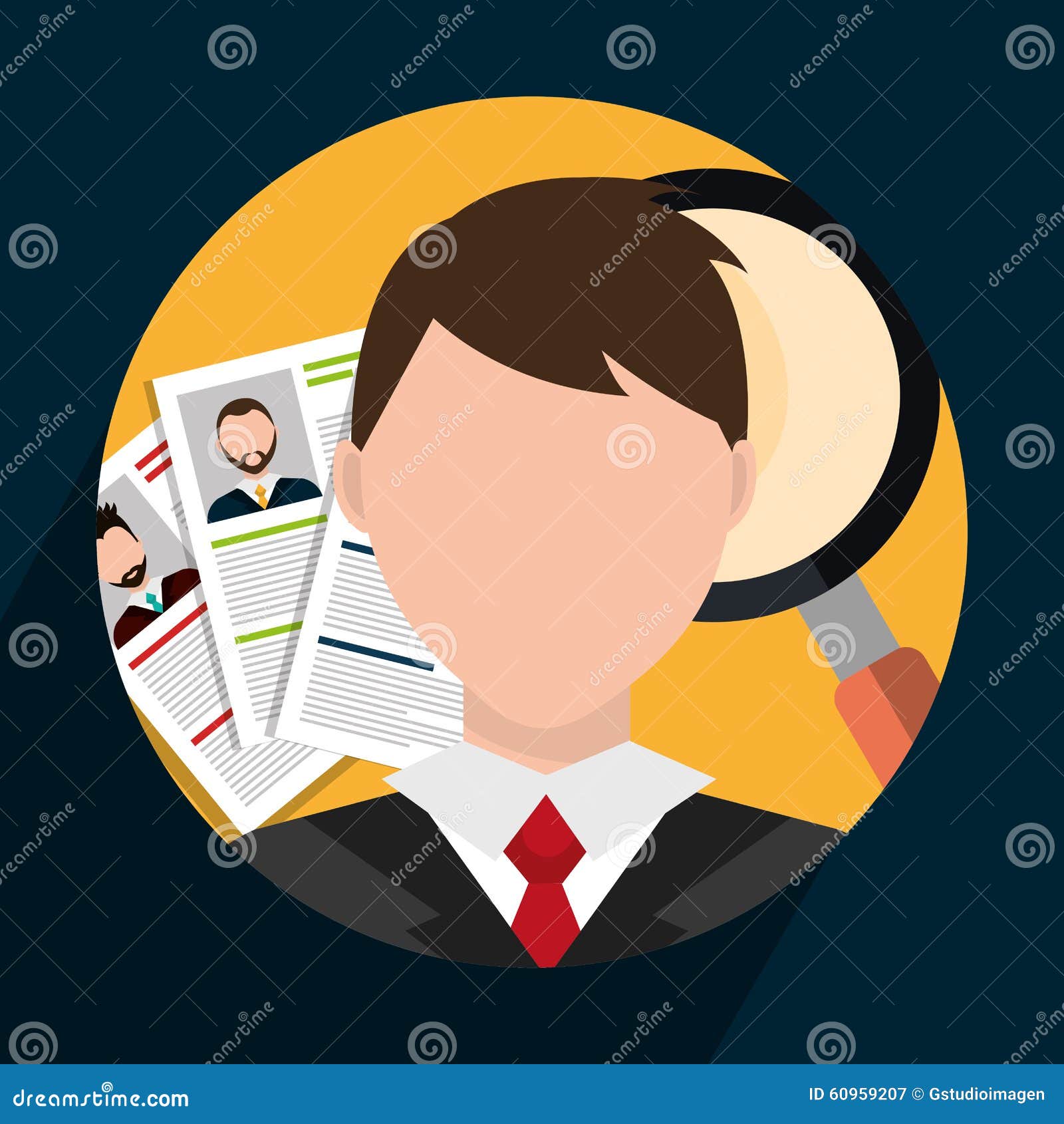 Find Person and Job Interview Stock Vector - Illustration of magnifying ...
