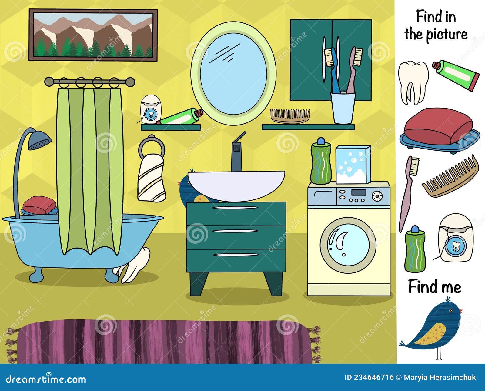 Find in the Picture. Logical Game for Kids Stock Illustration ...