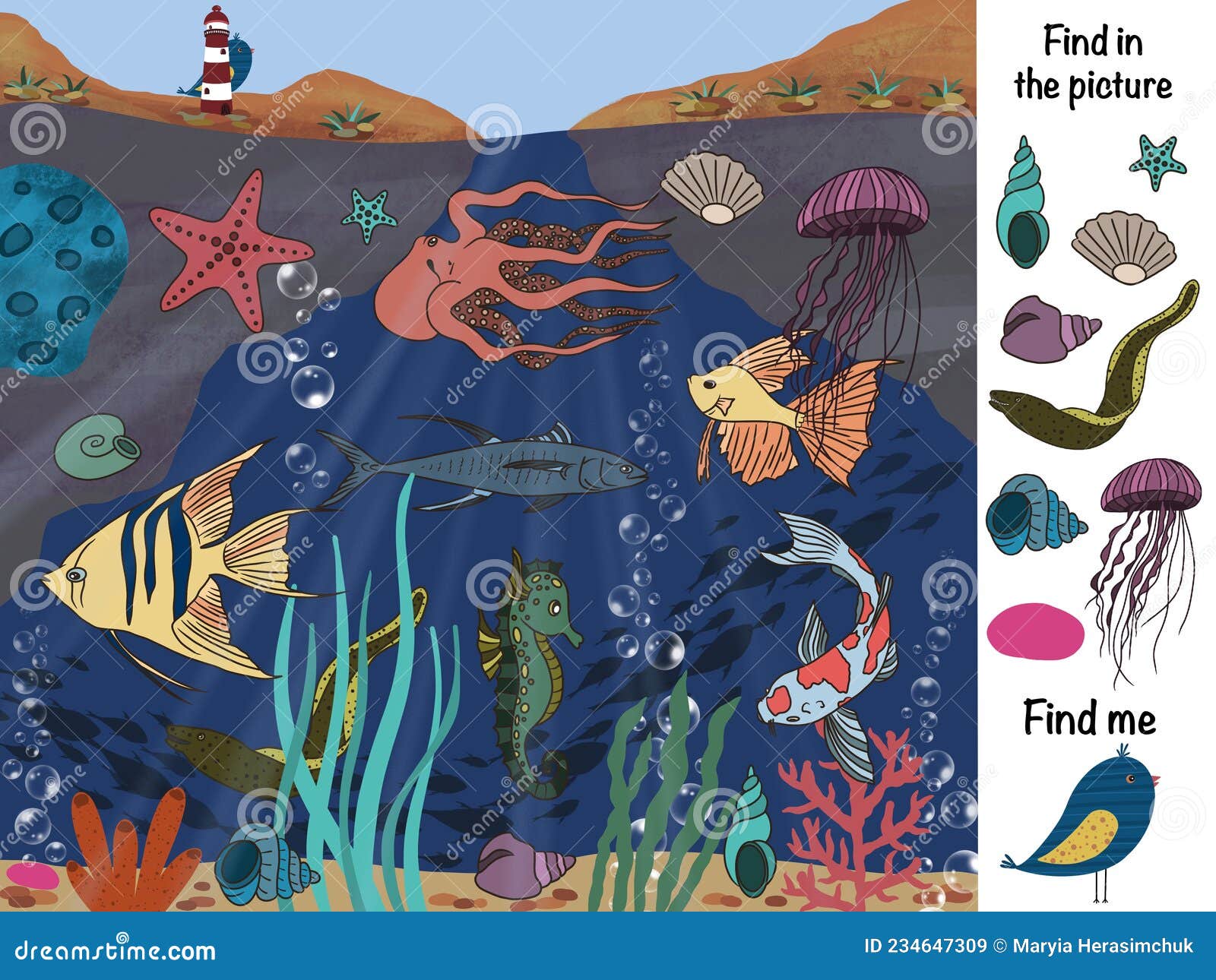 Find in the Picture. Logical Game for Kids Stock Illustration ...