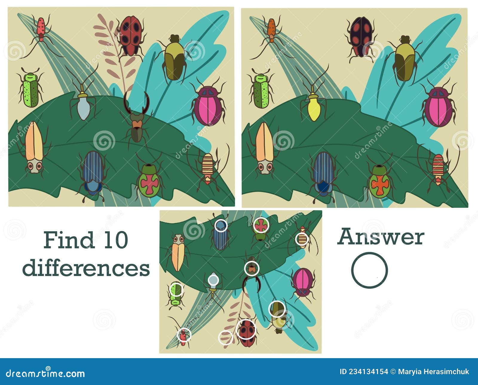 A Logical Game For Children Find The Right Shadow, Cartoon Children Of ...