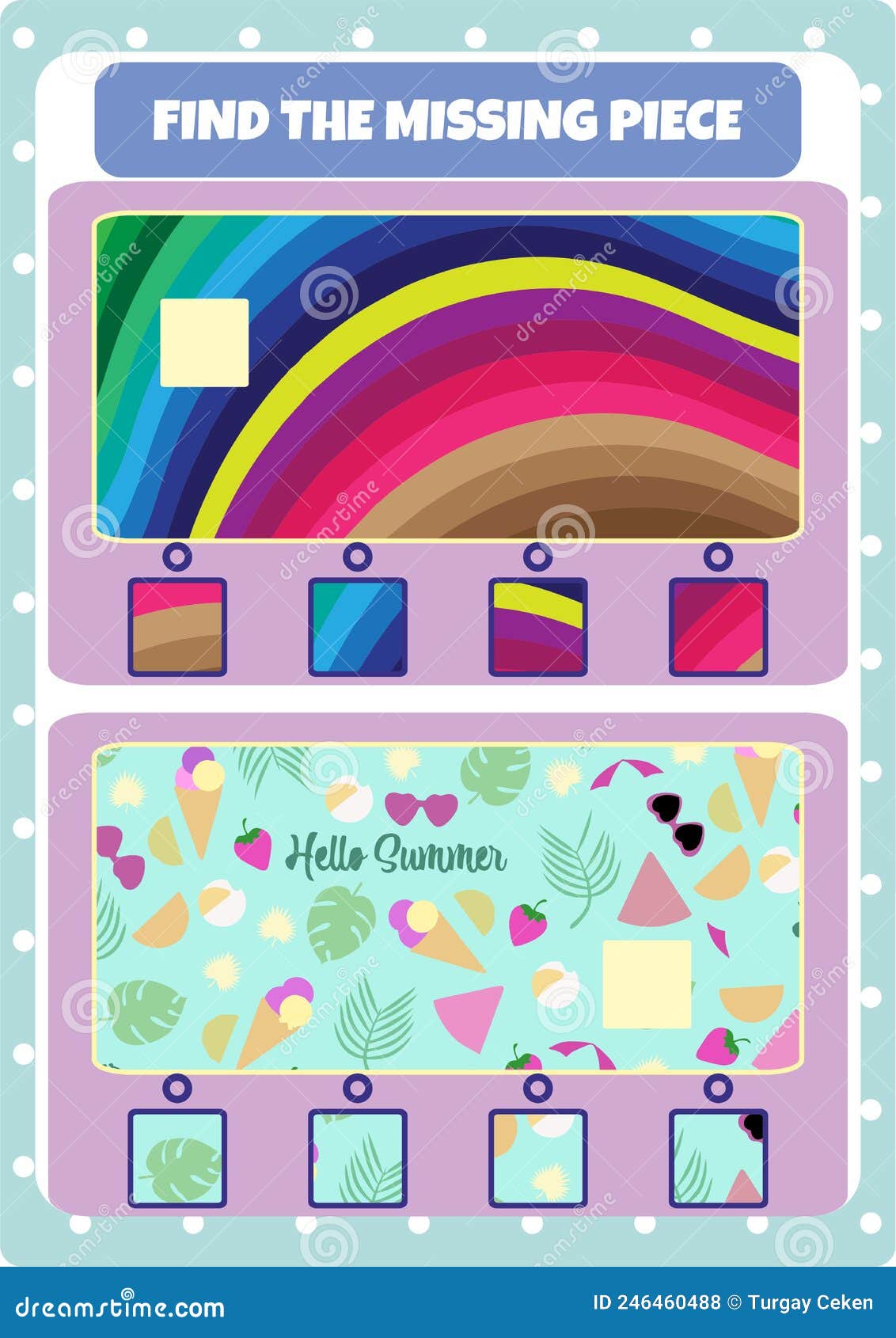 Find in the Pictures Missing Piece Stock Illustration - Illustration of ...