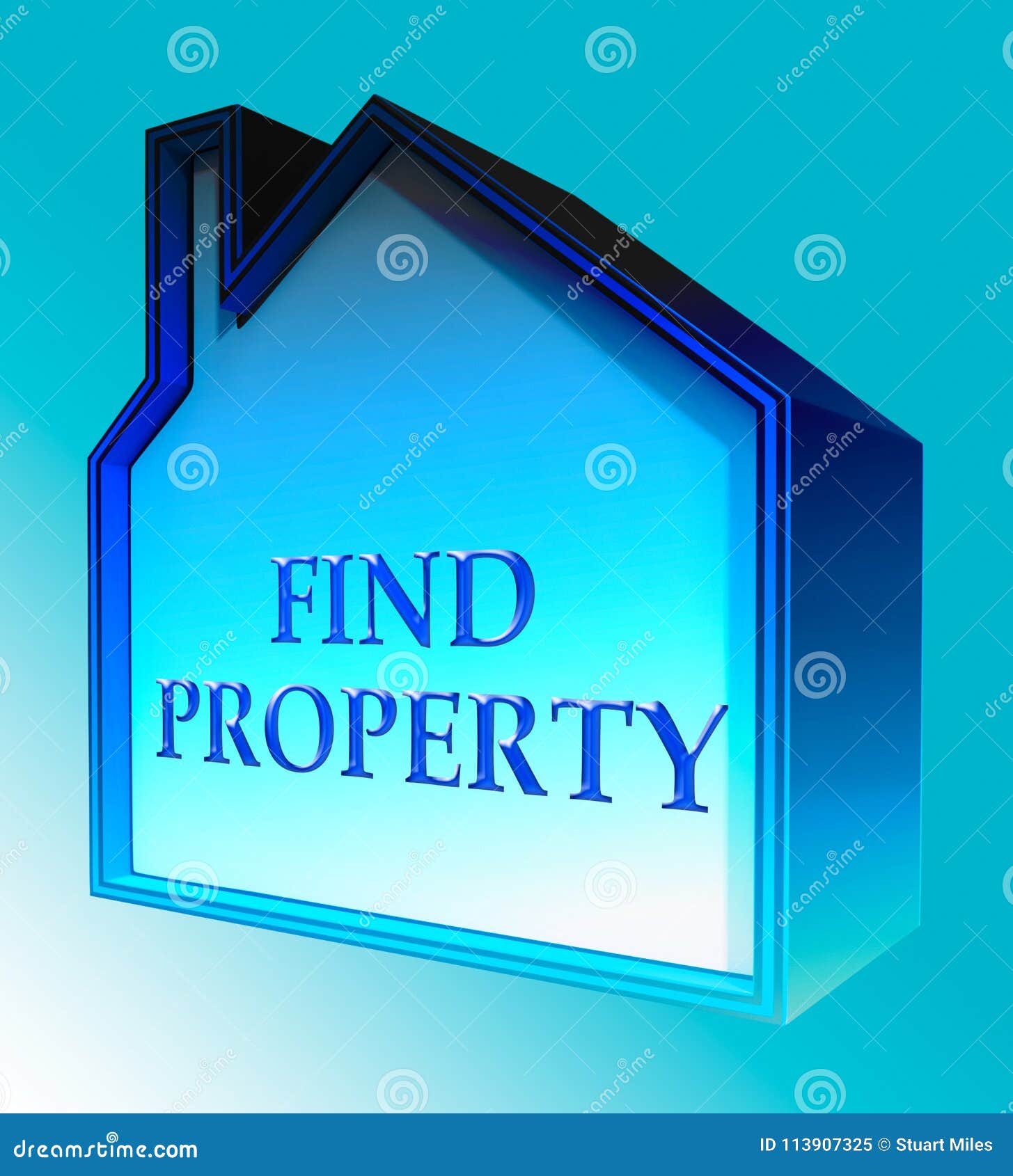 Find Property Shows Home Search 3d Rendering Stock Illustration ...