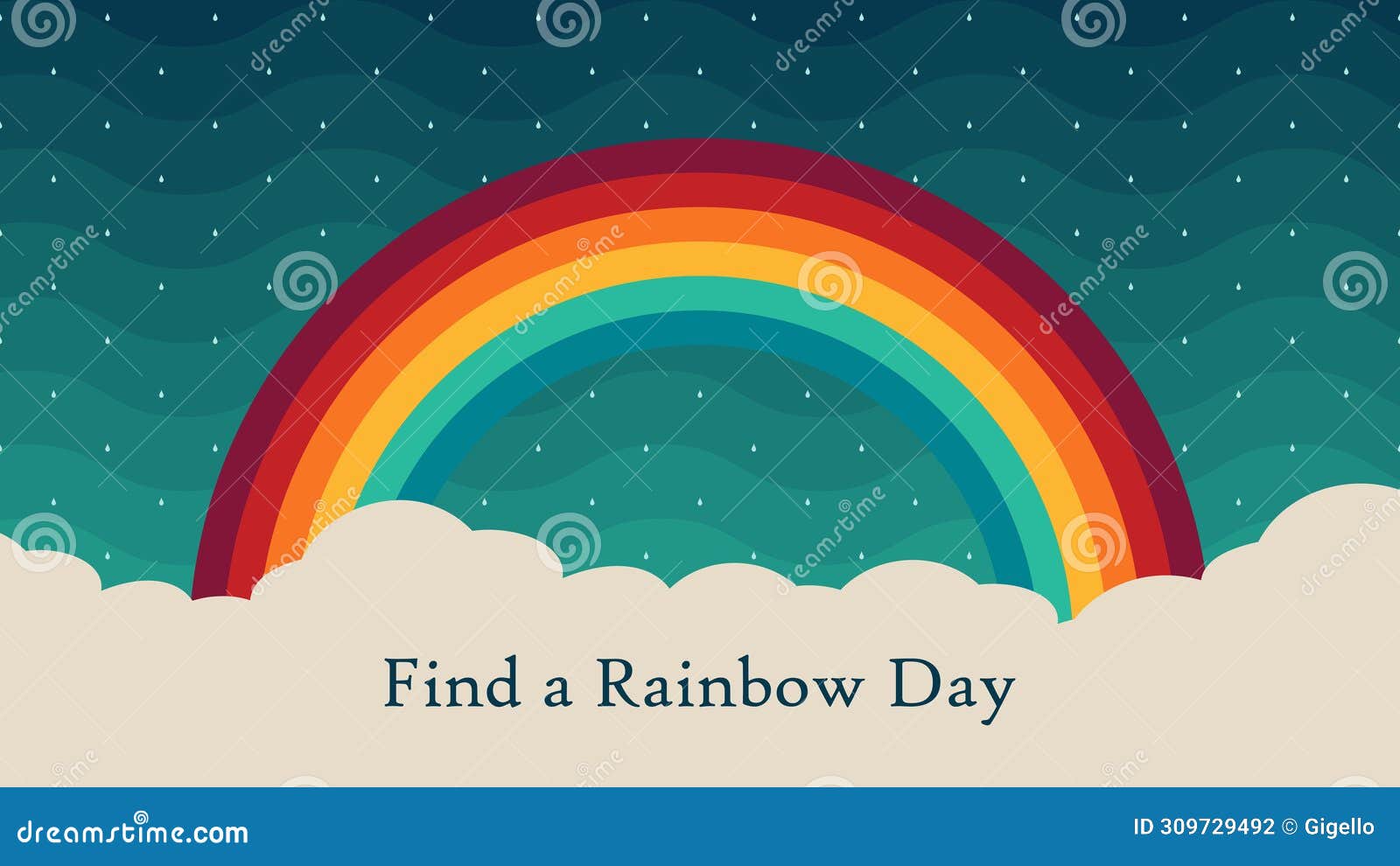 Find a Rainbow Day Concept Design, Vector Illustration Stock Vector ...