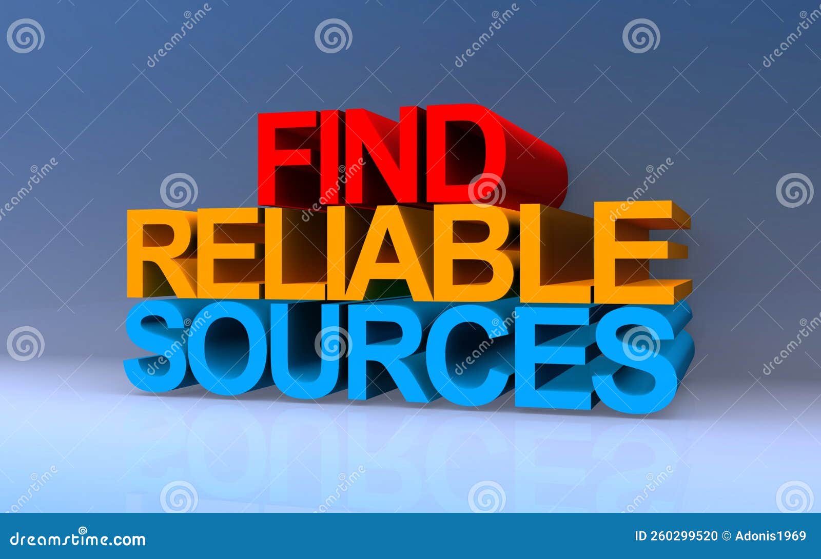 Find Reliable Sources on Blue Stock Illustration - Illustration of ...