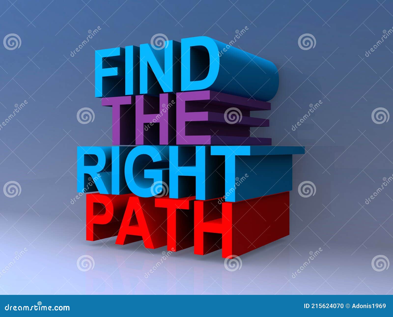 Find the Right Path on Blue Stock Illustration - Illustration of ...