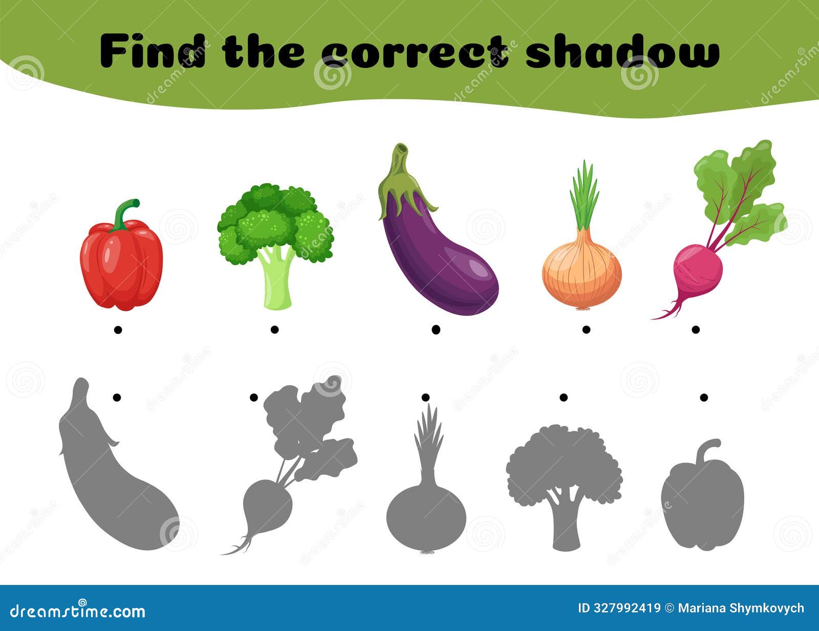 Find the Right Shade of Vegetables and Connect Them. a Simple Logic ...