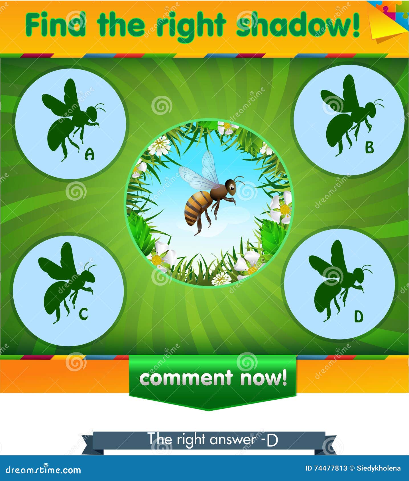Find right shadow bee stock illustration. Illustration of maze - 74477813