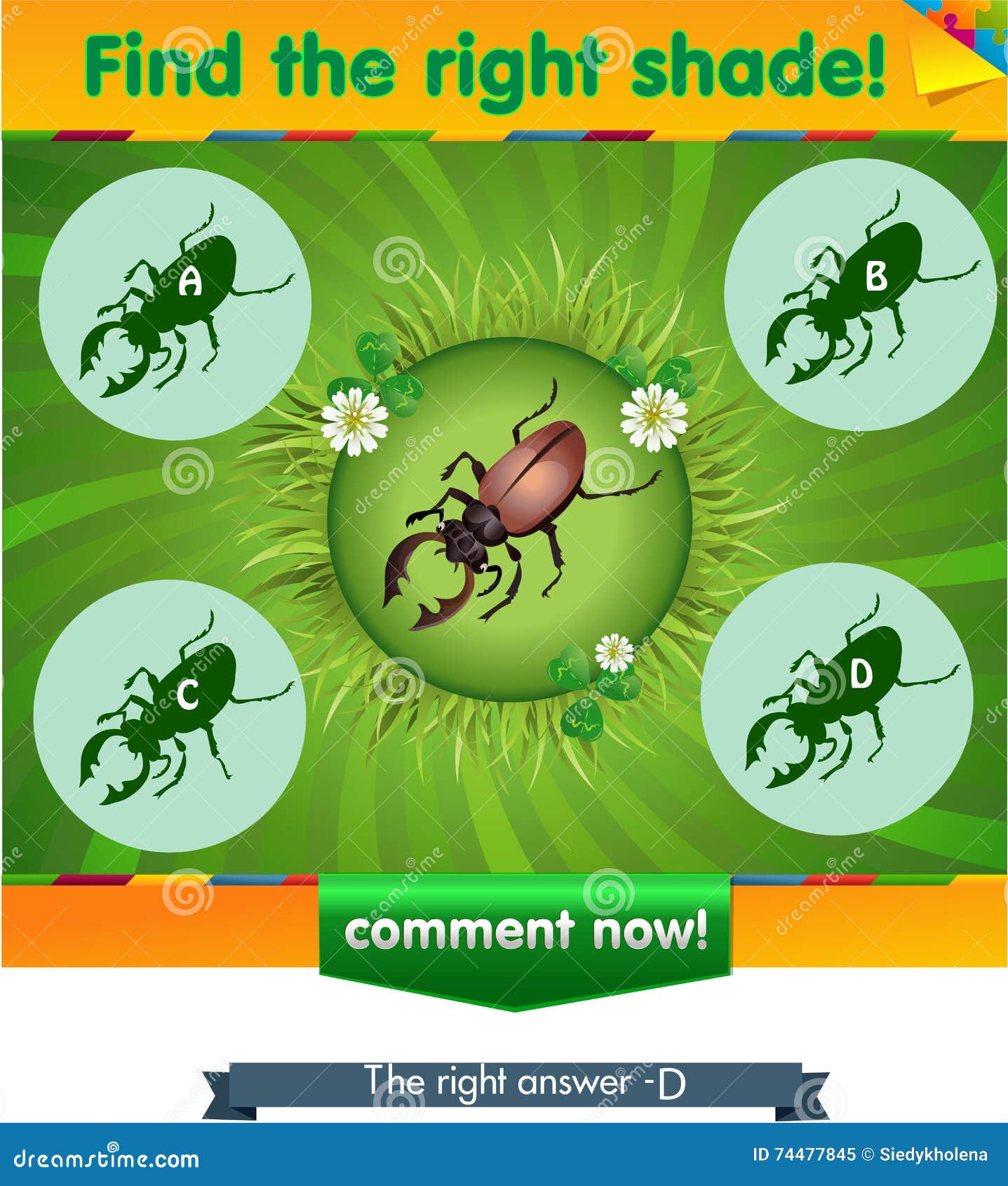 Find right shadow beetle stock illustration. Illustration of school ...