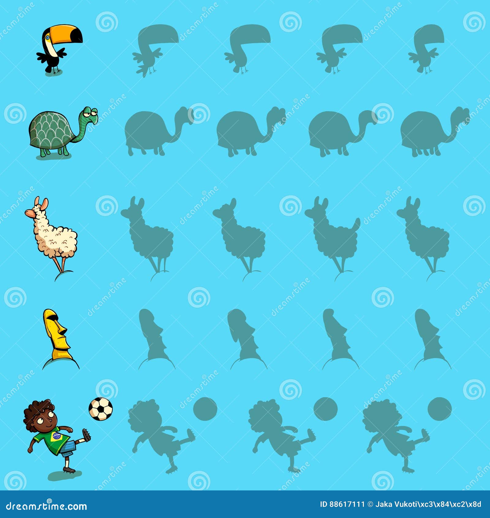 Find the Right Shadow Visual Games. Five Games Set Stock Vector ...