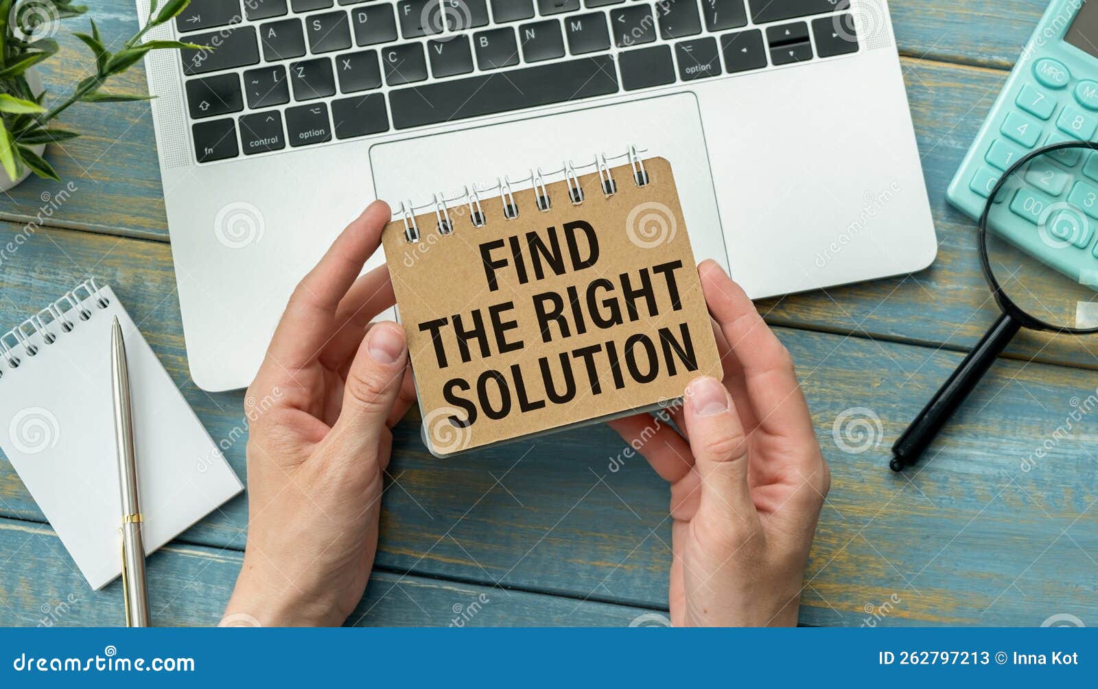 Find the Right Solution. Businessman Holding a Card with a Message Text ...