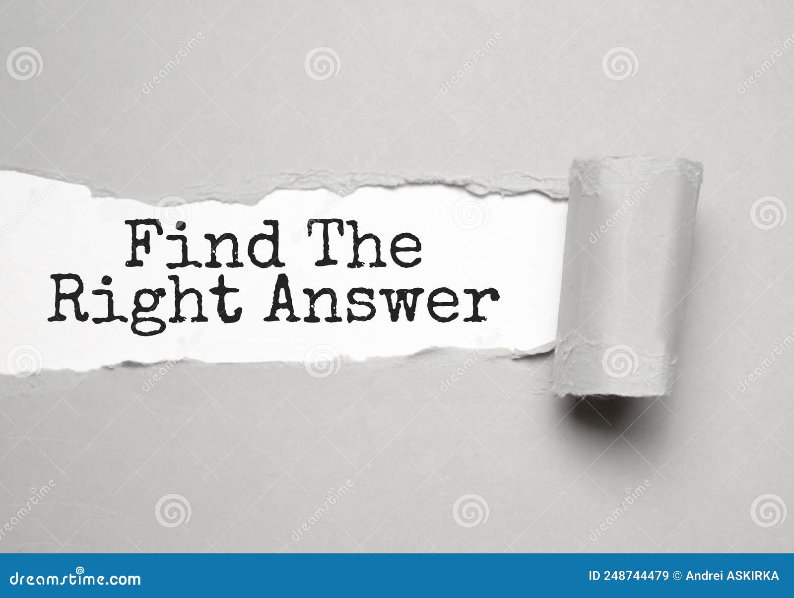 Find the Right Solution Words on Torn Paper Stock Image - Image of ...