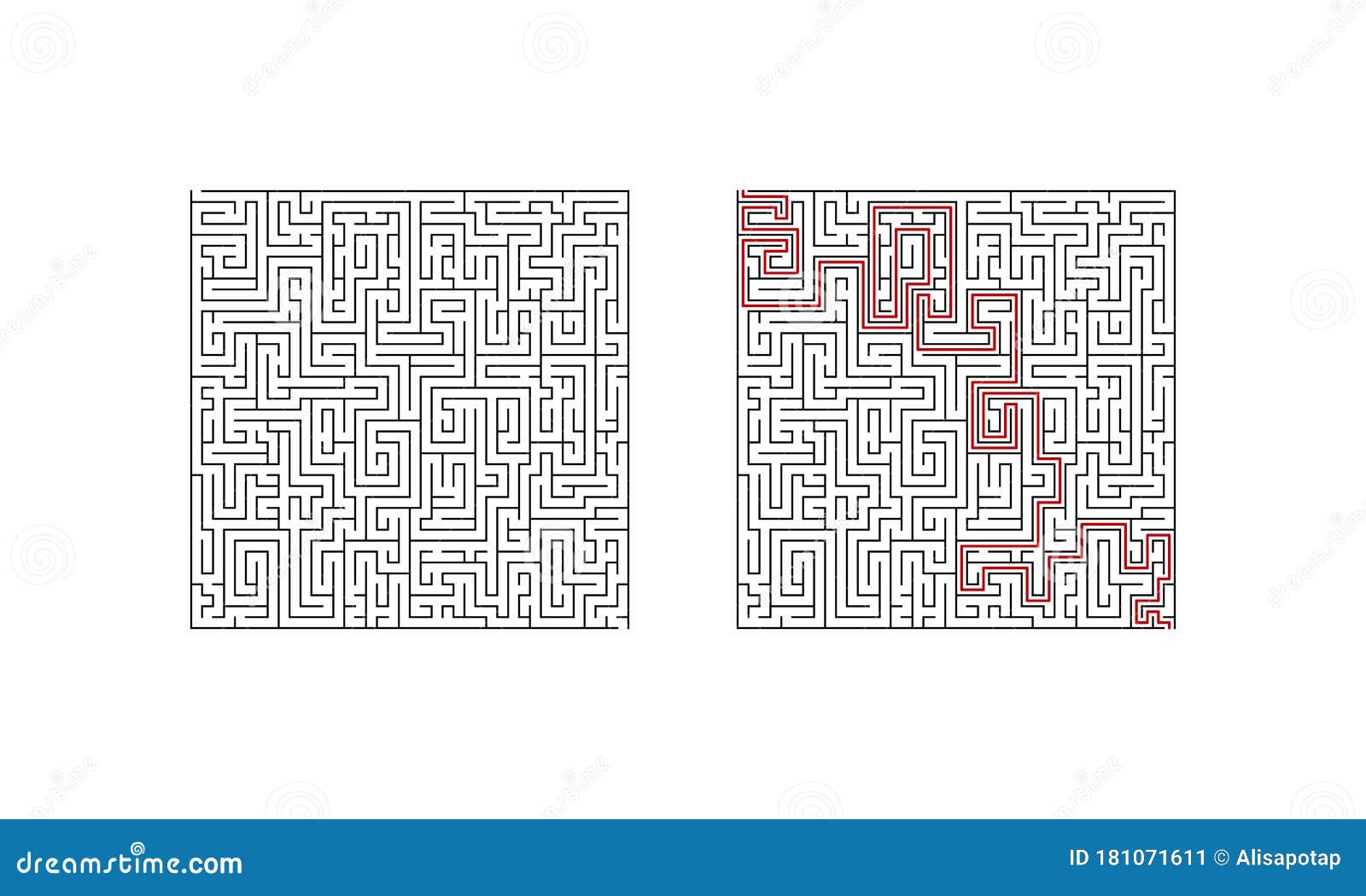 Find the right way stock vector. Illustration of maze - 181071611